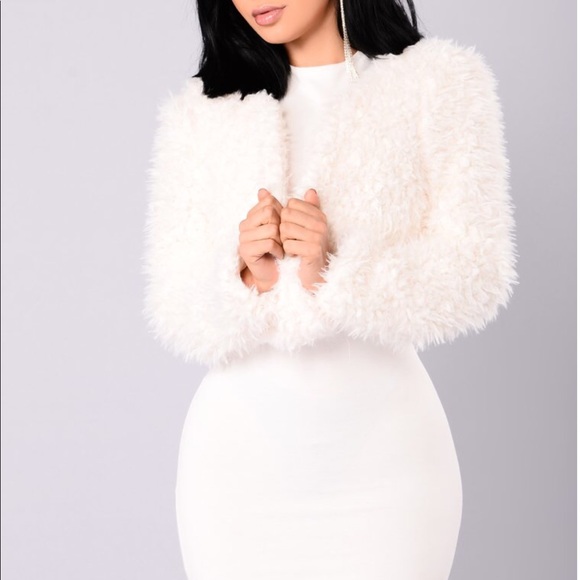 Jackets & Coats | Off White And White Color Faux Fur Coat | Poshmark